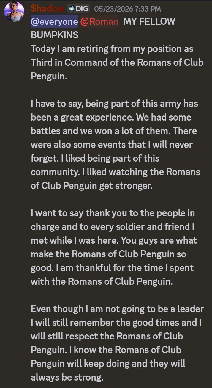 Romans in Light: New Chapter Following Recent Changes - Club Penguin Armies